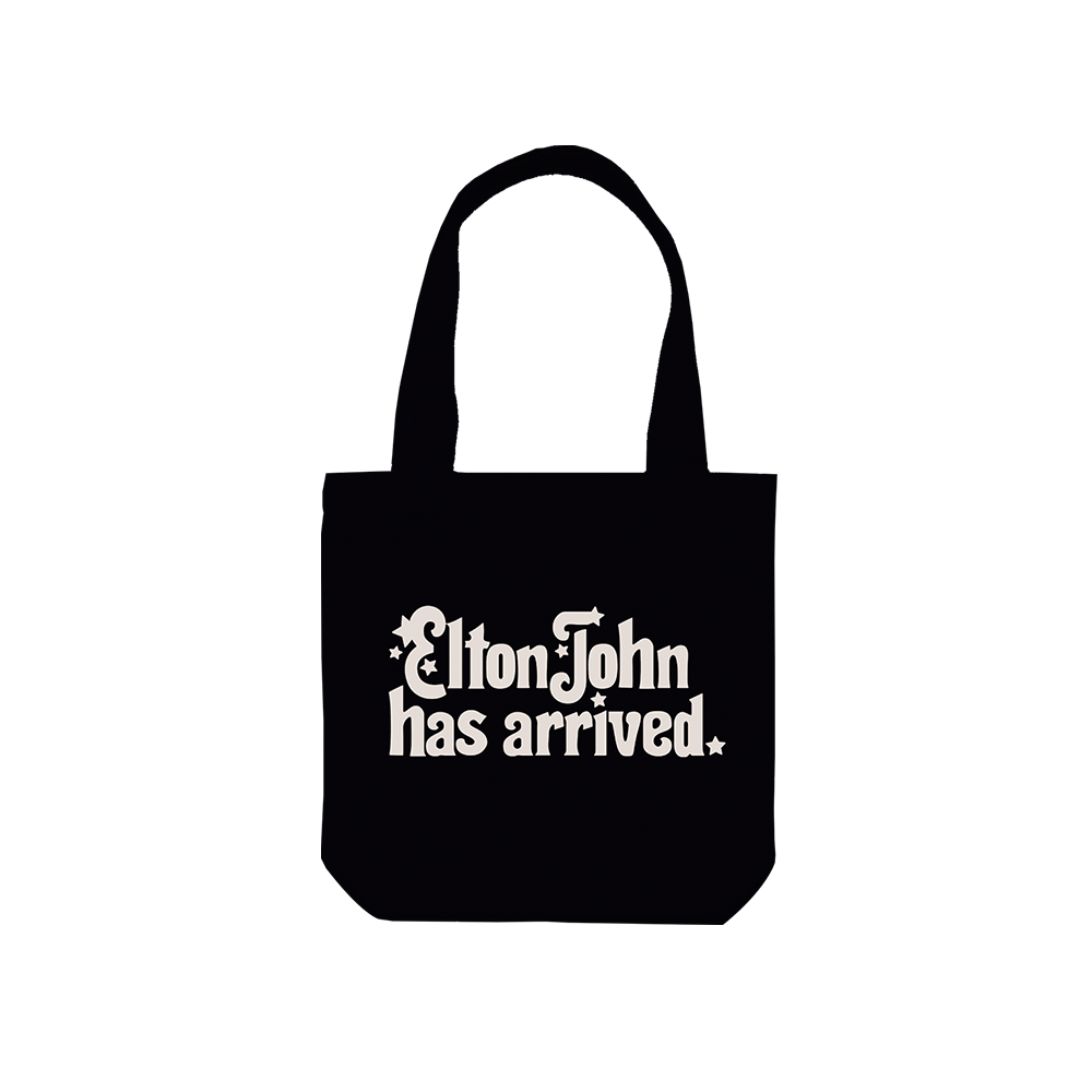 Troubadour EJ Has Arrived Black Tote - Elton John Official Store